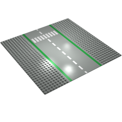 LEGO PART 606pr0002 Baseplate 32 x 32 with 9-Stud Straight and Road and ...