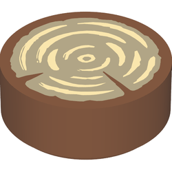 LEGO PART 98138pr0048 Tile Round 1 x 1 with Tree Stump, Wood Log Print ...