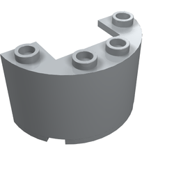 LEGO PART 24593 Cylinder Half 2 x 4 x 2 with 1 x 2 Cutout | Rebrickable ...