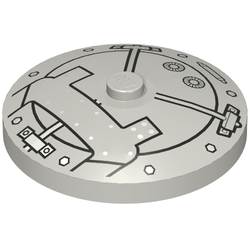 LEGO PART 3960pr9981 Dish 4 x 4 Inverted [Radar] with Vault Door Print ...