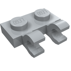 LEGO PART 60470b Plate Special 1 x 2 with Clips Horizontal [Open O ...