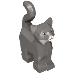 LEGO PART 13786pr0004 Animal, Cat, Standing New Style with White Muzzle ...