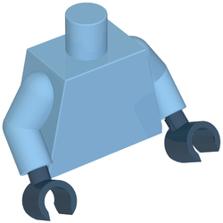 LEGO PART 973c32h05 Torso, Medium Blue Arms, Dark Blue Hands [Plain ...