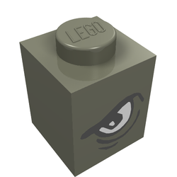 LEGO PART 3005pr9994 Brick 1 x 1 with Angry Eye Right / Sad Eye Left ...