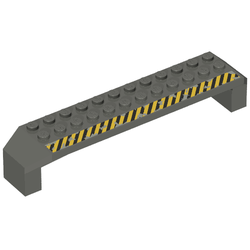 LEGO PART 30296pr0001 Brick Arch 2 x 14 x 2 1/3 with Black and Yellow ...