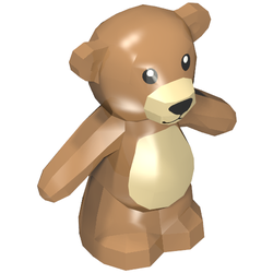 LEGO PART 98382pr0001 Animal, Bear / Teddy, Arms Down with Black Eyes ...