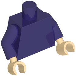 LEGO PART 973c09h02 Torso, Dark Purple Arms, Light Nougat Hands [Plain ...