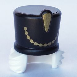 LEGO PART 1704pr0001 Hair and Hat, High Shako with White Hair and Gold ...