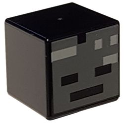 LEGO PART 19729pr0013 Minifig Head Special, Cube with Wither Skull ...