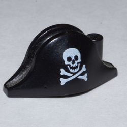 LEGO PART 2528pr0013 Hat Pirate Bicorne with Skull and Crossbones Print ...