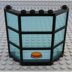 LEGO PART 30185c03pr0001 Window Bay 3 x 8 x 6 with Trans-Light Blue ...