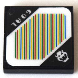 LEGO PART 3068bpr9975 Tile 2 x 2 with 'GOAL', Bowser, and Barcode Print ...