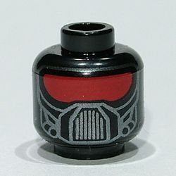 LEGO PART 3626cpr3556 Minifig Head Dark Trooper, Red Visor, Breathing ...