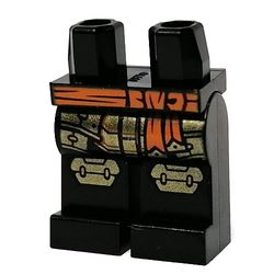 LEGO PART 970c03pr9744 Hips and Black Legs with Gold Knee Caps, Loins ...