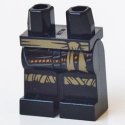 LEGO PART 970c03pr9915 Hips and Black Legs with Dark Tan Wrap Belt and ...