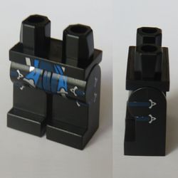 LEGO PART 970c03pr9938 Hips and Black Legs with Blue Sash, Dark Blue ...