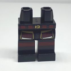 LEGO PART 970c03pr9958 Hips and Black Legs with Red Belt, Gold Buckle ...