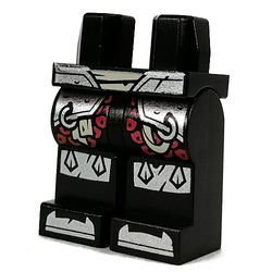LEGO PART 970c03pr0022 Hips and Black Legs with Silver/Red Armor ...