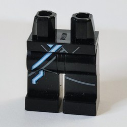 LEGO PART 970c03pr1528 Hips and Black Legs with Blue/White Diagonal ...