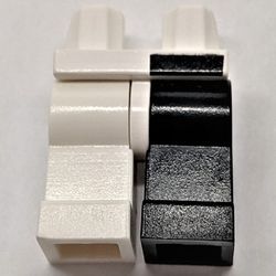 LEGO PART 970l03r27pr0001 Hips and Black Left Leg, White Right Leg with ...