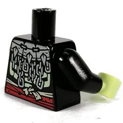 LEGO PART 973c03h40pr0001 Torso, Silver Chains, Skull, Red Belt ...