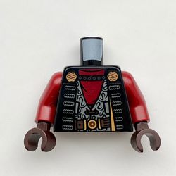 LEGO PART 973c10h07pr5689 Torso Jacket, Open over Vest with Black ...