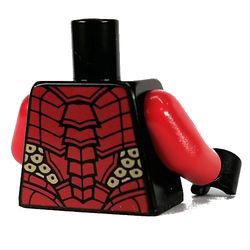 LEGO PART 973c22h03pr0003 Torso, Silver Chains, Red/Gold Armor, Skull ...