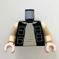 LEGO PART 973c26h02pr6780 Torso, Jacket with Pockets, Tan Shirt with ...
