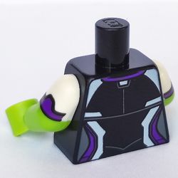 LEGO PART 973g27c18h18pr0001 Torso, Dark Purple/Black/White Armor print ...