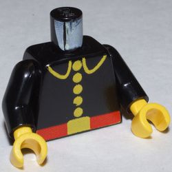 LEGO PART 973c03h01pr0021 Torso Fire Uniform Five Button Print, Black ...
