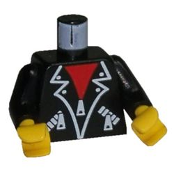 LEGO PART 973c03h01pr0028 Torso Leather Jacket, Zipper, Red Neck Print ...