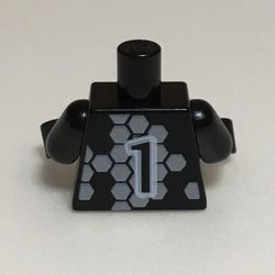 LEGO PART 973c03h03pr0166 Torso Soccer Goalie Gray Hexagons and '1 ...