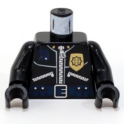 LEGO PART 973c03h03pr0289 Torso Police Leather Jacket, Gold Badge ...
