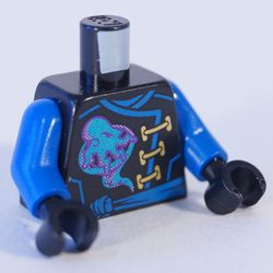 LEGO PART 973c28h03pr9978 Torso Robe with Gold Clasps, Jay Power Symbol ...