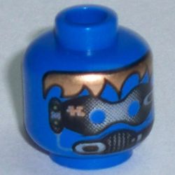 LEGO PART 3626bpr0108 Minifig Head Insectoid, Silver Hair, Blue Eyes ...