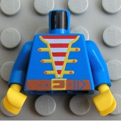 LEGO PART 973c28h01pr0034 Torso Jacket, Red and White Striped Vest ...