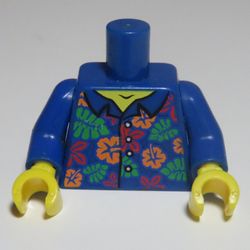 LEGO PART 973c28h01pr2522 Torso Hawaiian Shirt with Orange and Red ...
