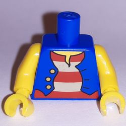 LEGO PART 973c01h01pr0001 Torso Vest, Red and White Striped Undershirt ...