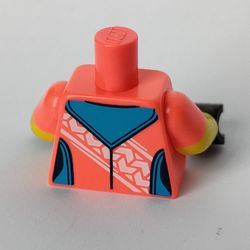 LEGO PART 973g60c01h03pr4849 Torso, Dual Molded Arms, Dark Azure Panels ...