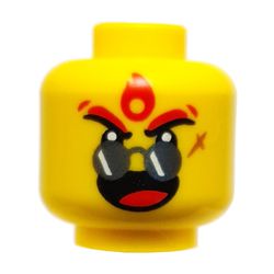 LEGO PART 28621pr4227 Minifig Head Red Son, Red Forehead Dot, Round ...