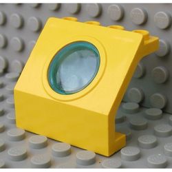 LEGO PART 30080c01 Panel 4 x 3 x 3 with Porthole with Trans Light Blue ...