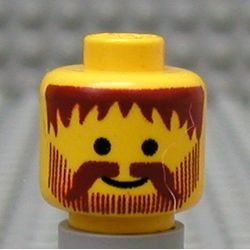 LEGO PART 3626apr0003 Minifig Head Soldier, Moustache, Beard Vertical ...