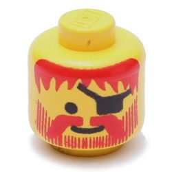 LEGO PART 3626apr0004 Minifig Head Captain, Eyepatch, Moustache, Beard ...