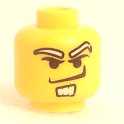 LEGO PART 3626bpr0070 Minifig Head, White Eyebrows and Goatee, Angry ...