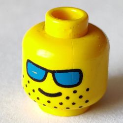 LEGO PART 3626bpr0048 Minifig Head, Blue Sunglasses and Wide-Spaced ...