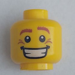 LEGO PART 3626bpr0222 Minifig Head, Brown Eyebrows, White Pupils, Smile ...