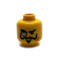 LEGO PART 3626bpr0301 Minifig Head Lord Sam Sinister, Monocle, Scar ...