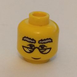 LEGO PART 3626bpr0377 Minifig Head Albus Dumbledore, Half-Moon Glasses ...