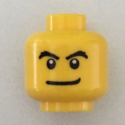 LEGO PART 3626bpr0500 Minifig Head, Eyebrows, Crows Feet with Open ...