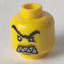 LEGO PART 3626bpr0537 Minifig Head Break Jaw, Unibrow, Moustache and ...